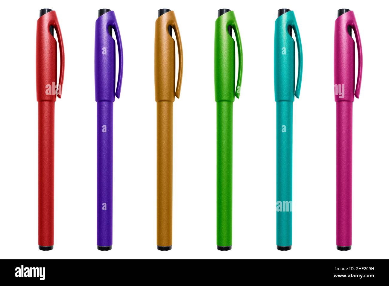 Multic olored pen isolated on white background with clipping path ...