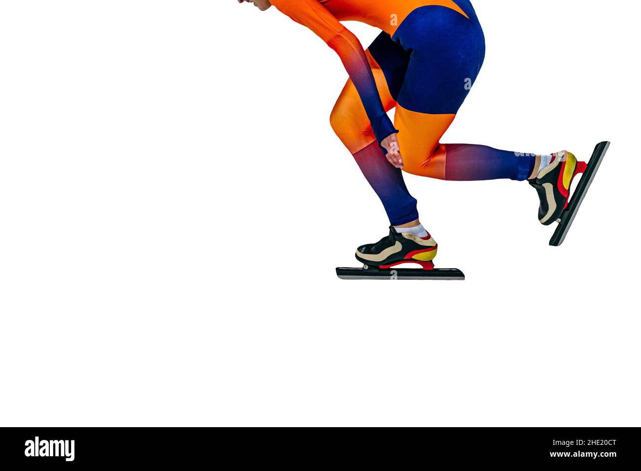 man speed skater athlete in white background Stock Photo - Alamy
