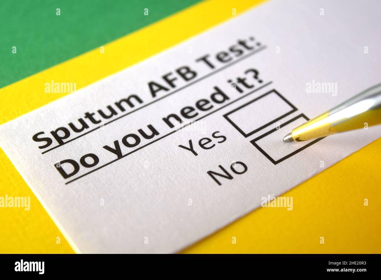 One person is answering question about sputum AFB test Stock Photo - Alamy