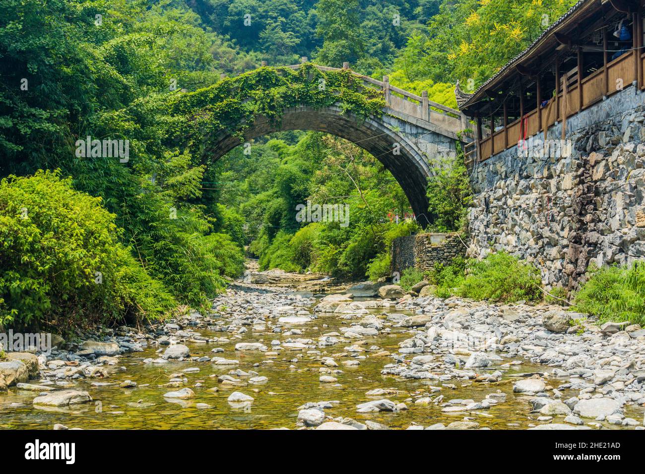 Old stone bridge near Dehang Miao village, Hunan province, China Stock ...