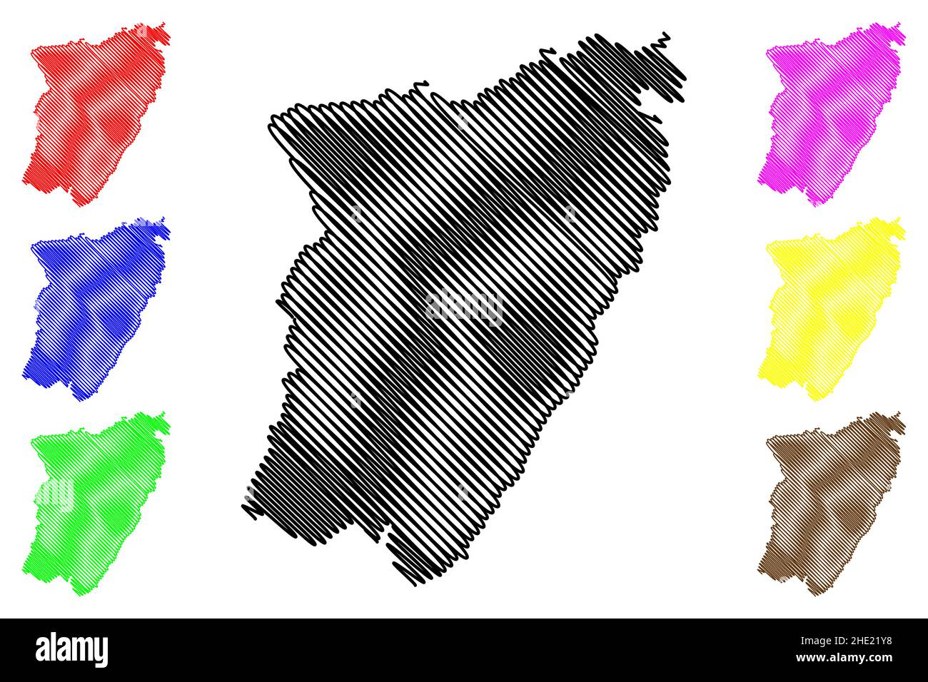 Theni district (Tamil Nadu State, Republic of India) map vector ...