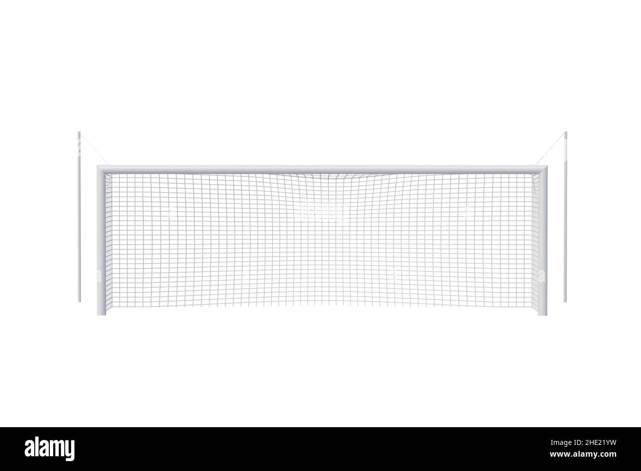 Soccer goals with net isolated on white background. 3d render Stock ...