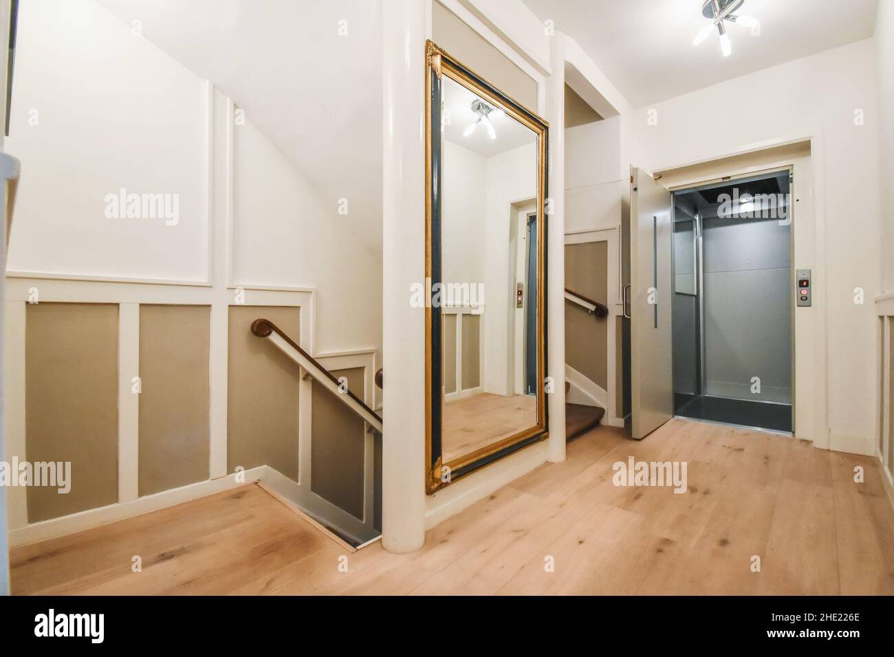 Inside Mansion With Elevator Entrance