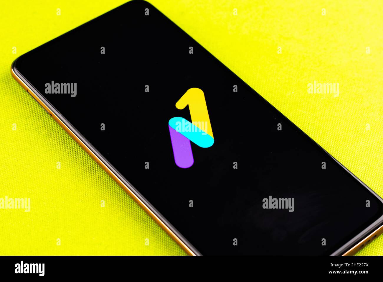 West Bangal, India - January 7, 2022 : Unfinance logo on phone screen ...