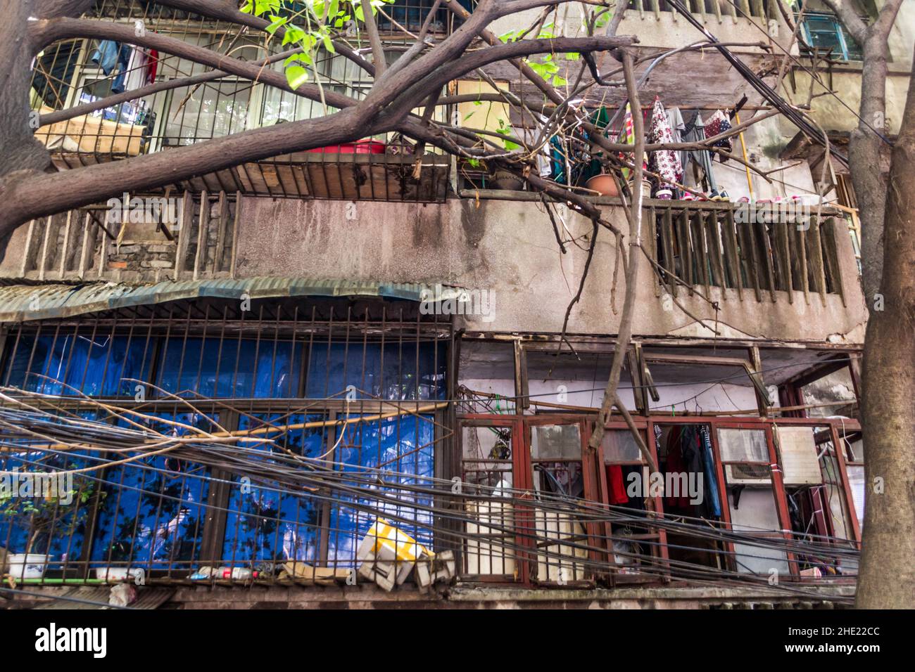 Dilapidated apartment building in Chongqing, China Stock Photo - Alamy