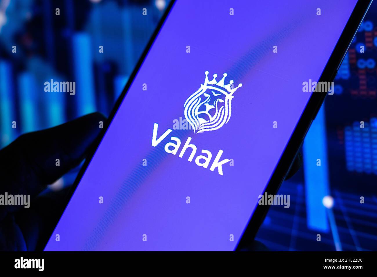West Bangal, India - December 15, 2021 : Vahak logo on phone screen ...