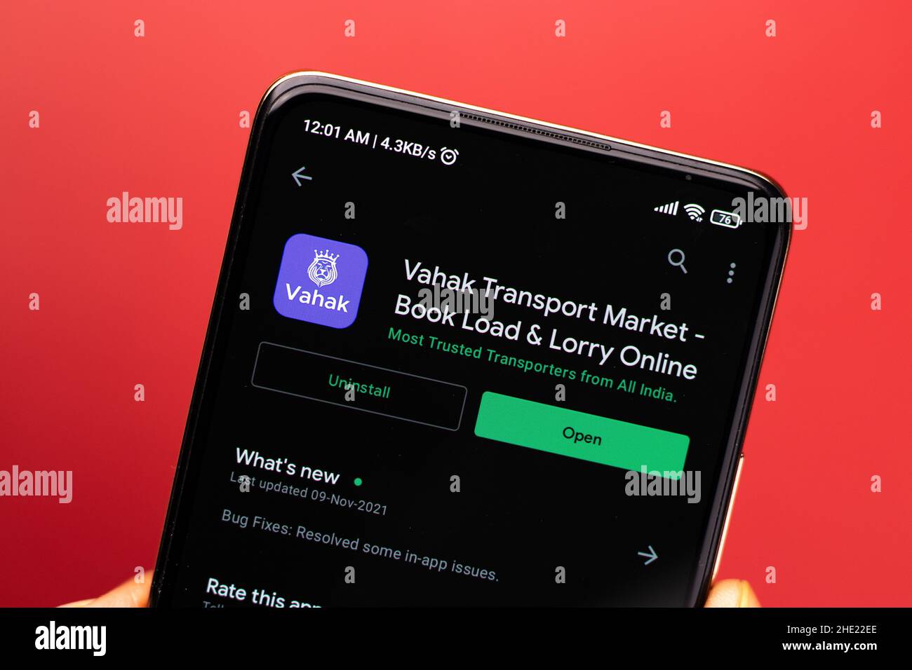 West Bangal, India - December 15, 2021 : Vahak logo on phone screen ...