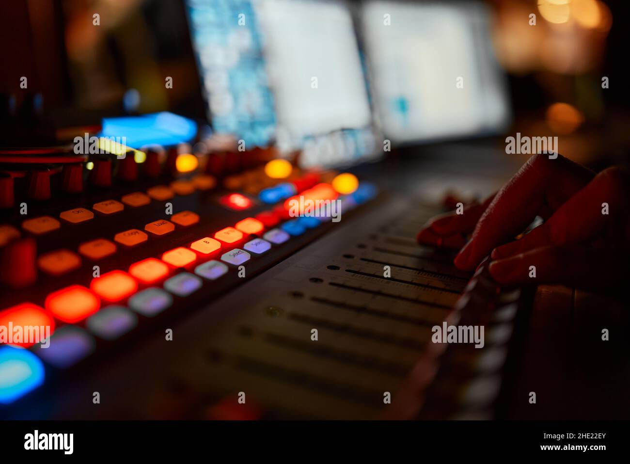 Mixing console for sound producer. Music. Sound. Sound controller ...