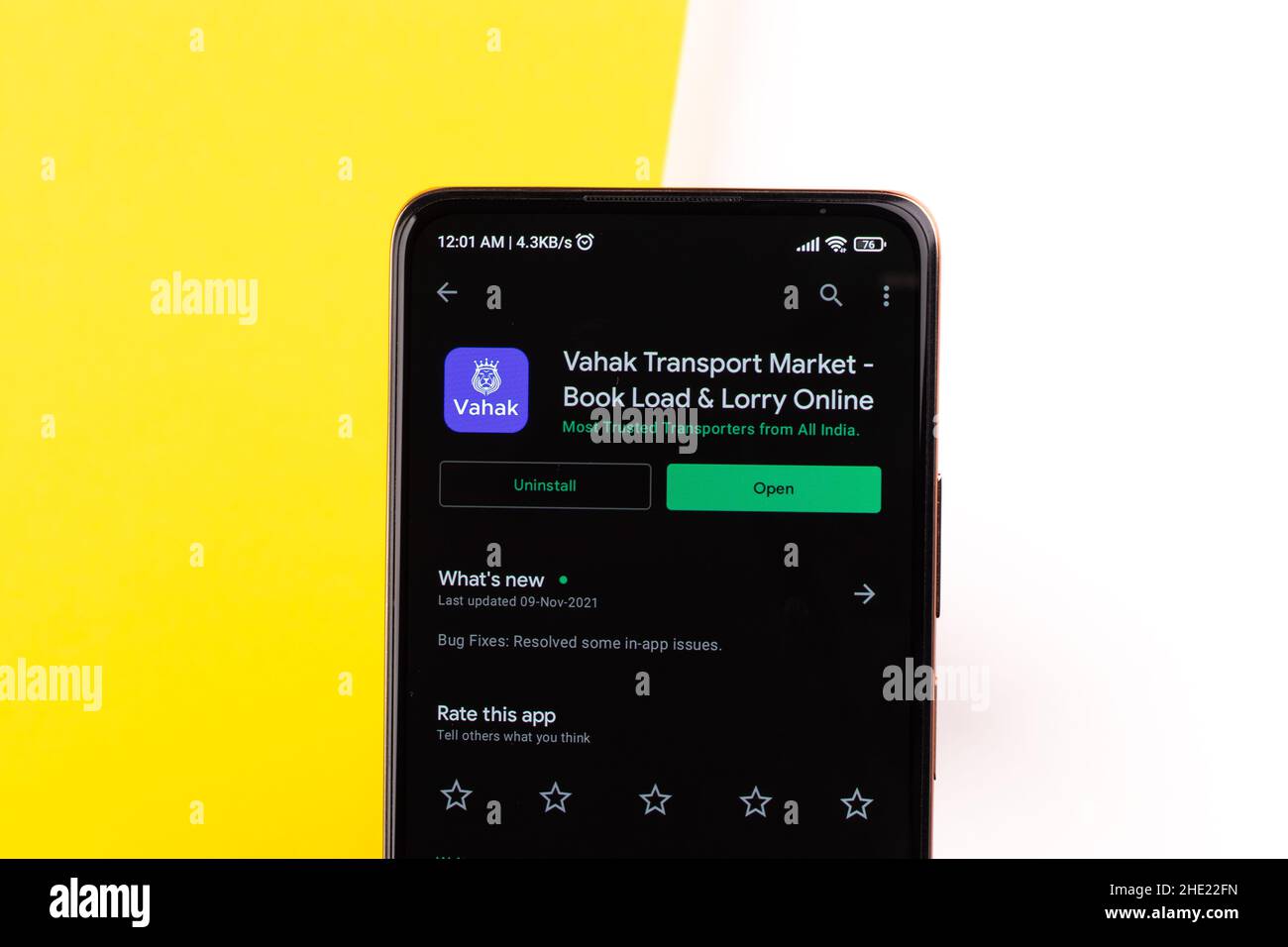 West Bangal, India - December 15, 2021 : Vahak logo on phone screen ...