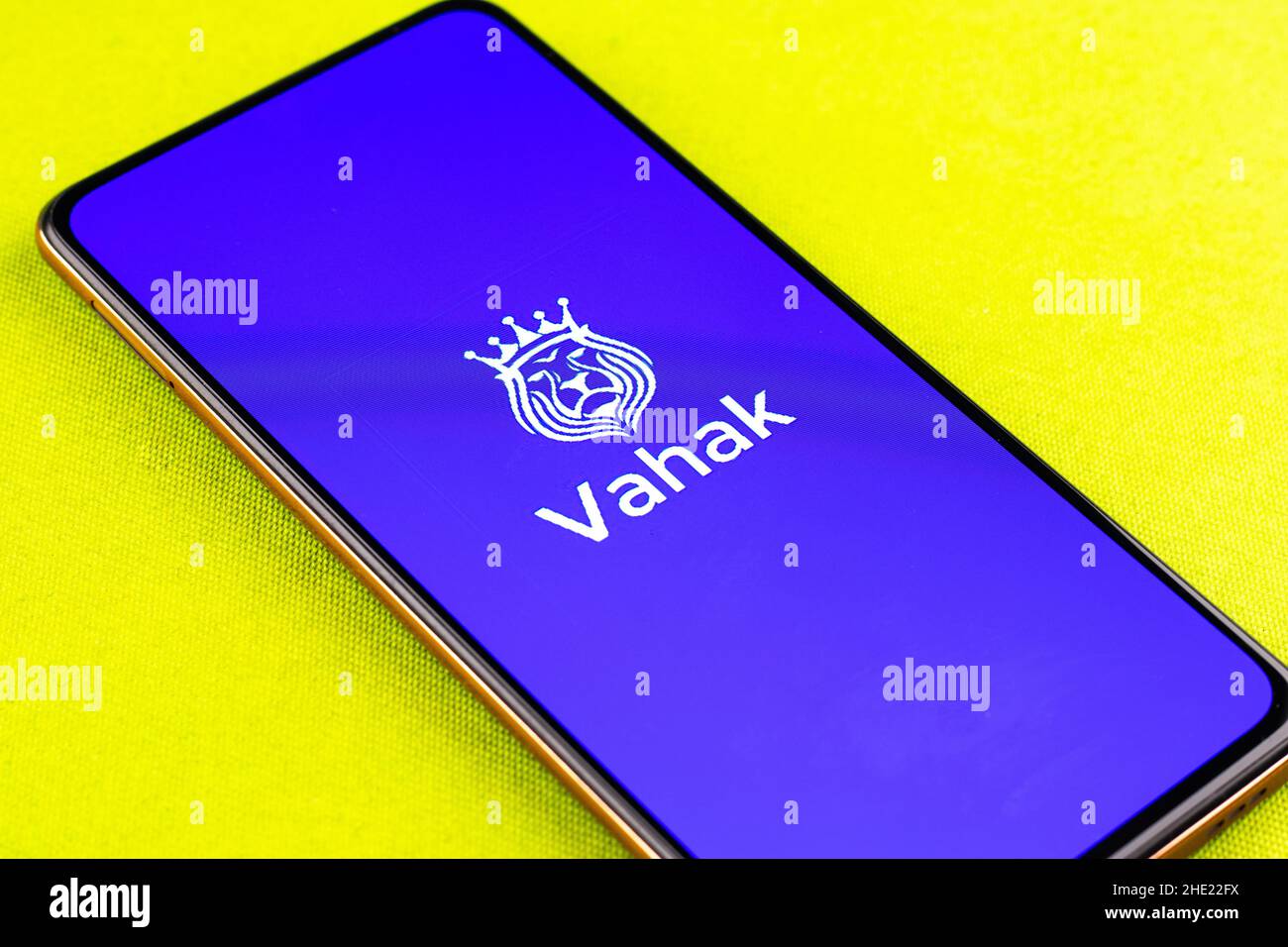 West Bangal, India - December 15, 2021 : Vahak logo on phone screen ...