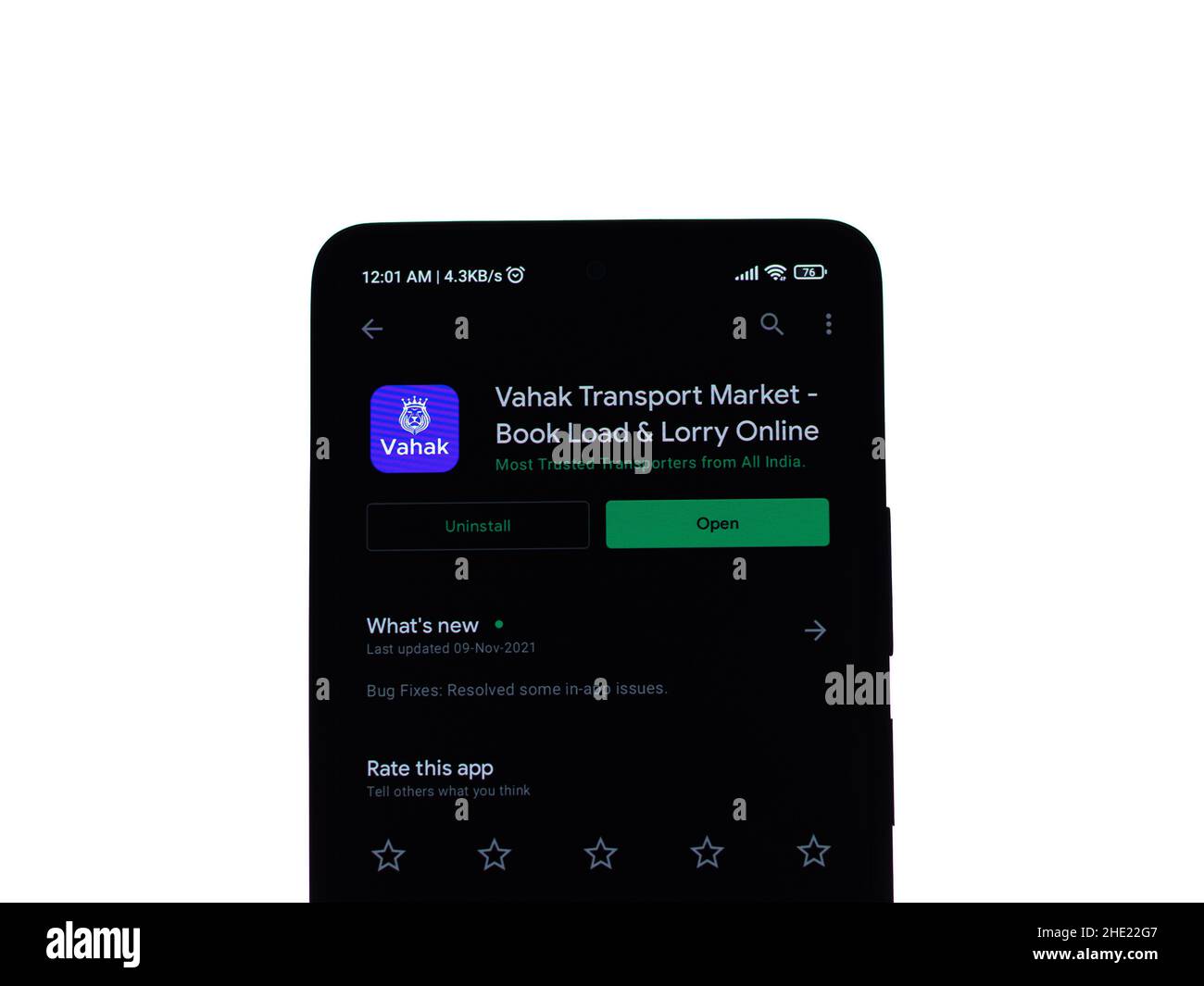 West Bangal, India - December 15, 2021 : Vahak logo on phone screen ...
