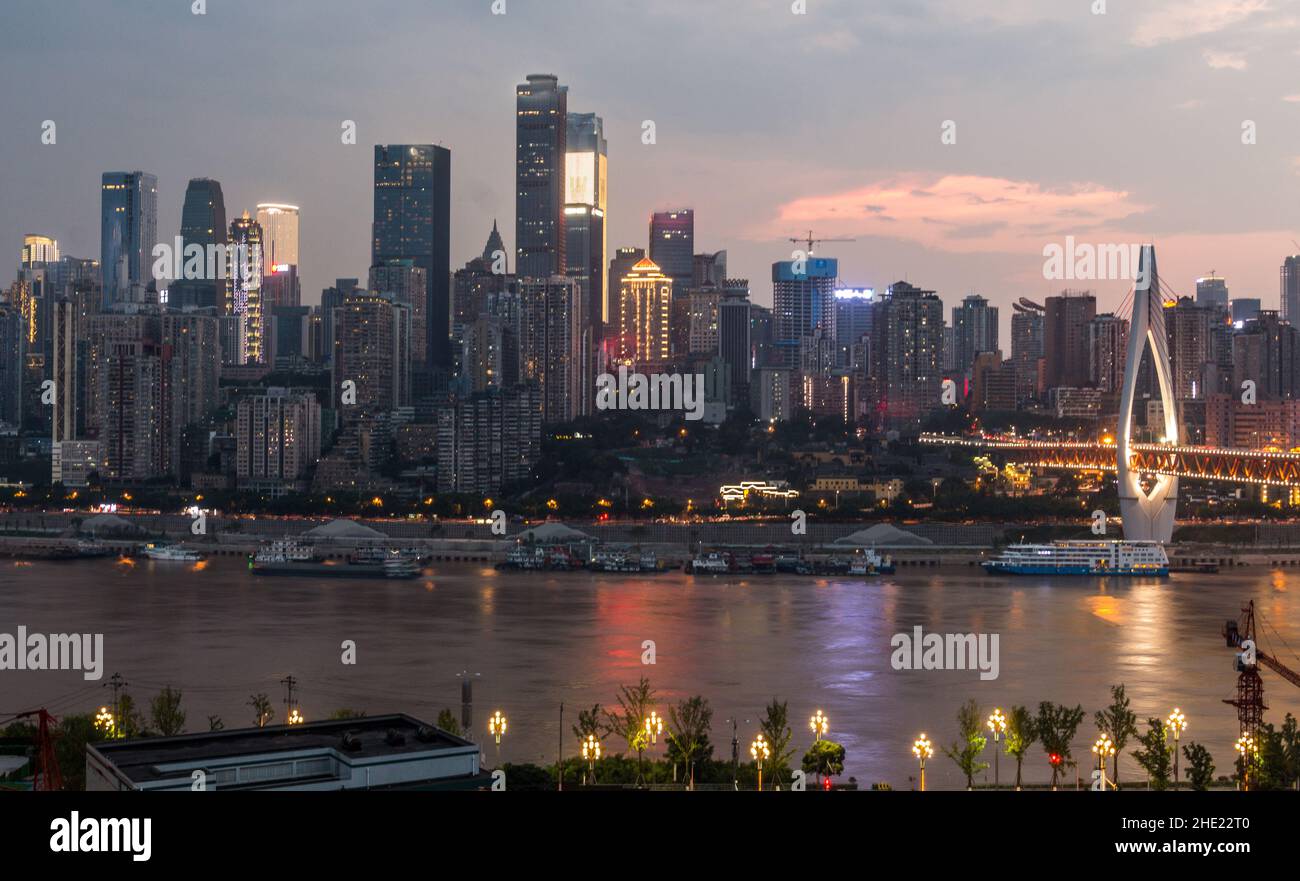 Skyline of Chongqing with Yangtze river, China Stock Photo - Alamy