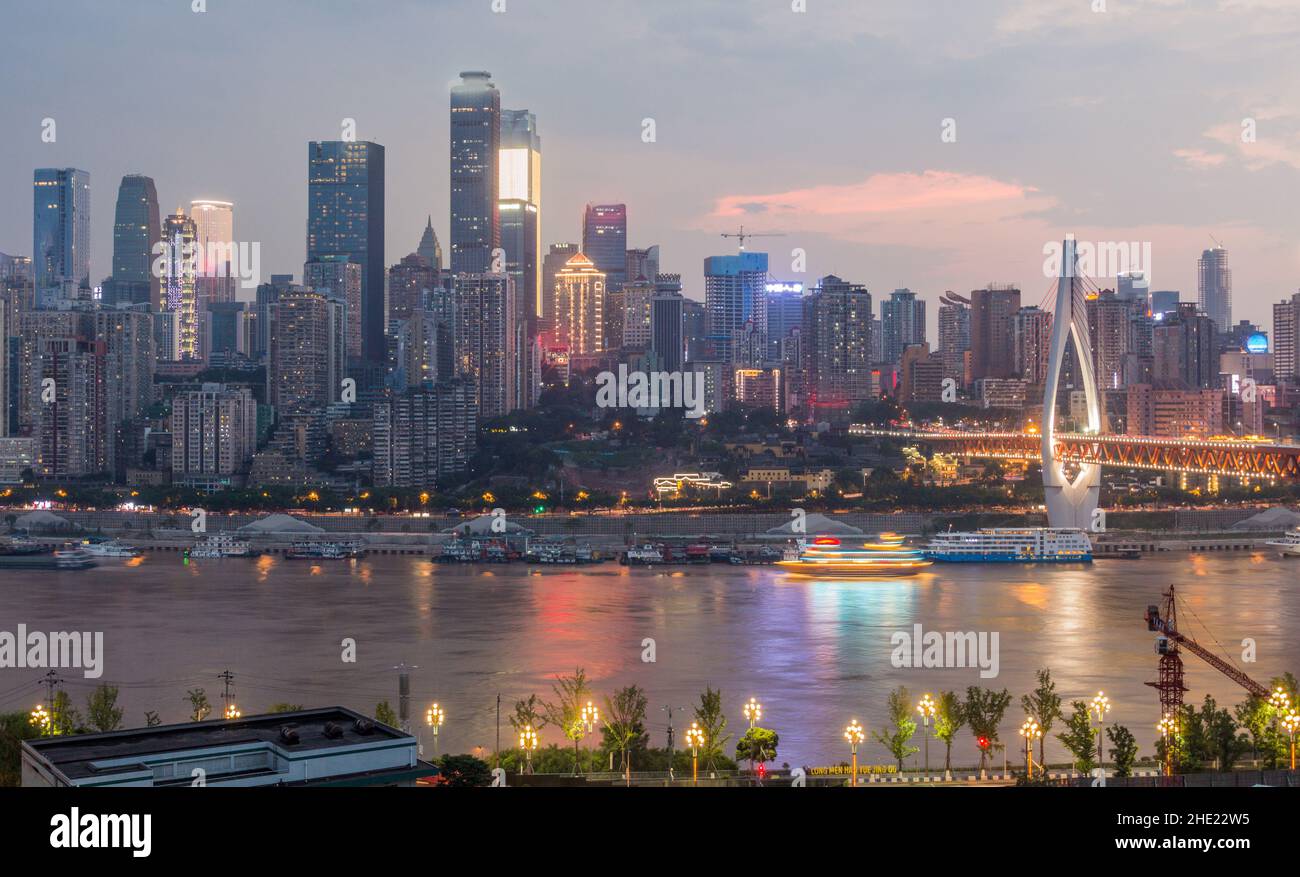 Skyline of Chongqing with Yangtze river, China Stock Photo - Alamy