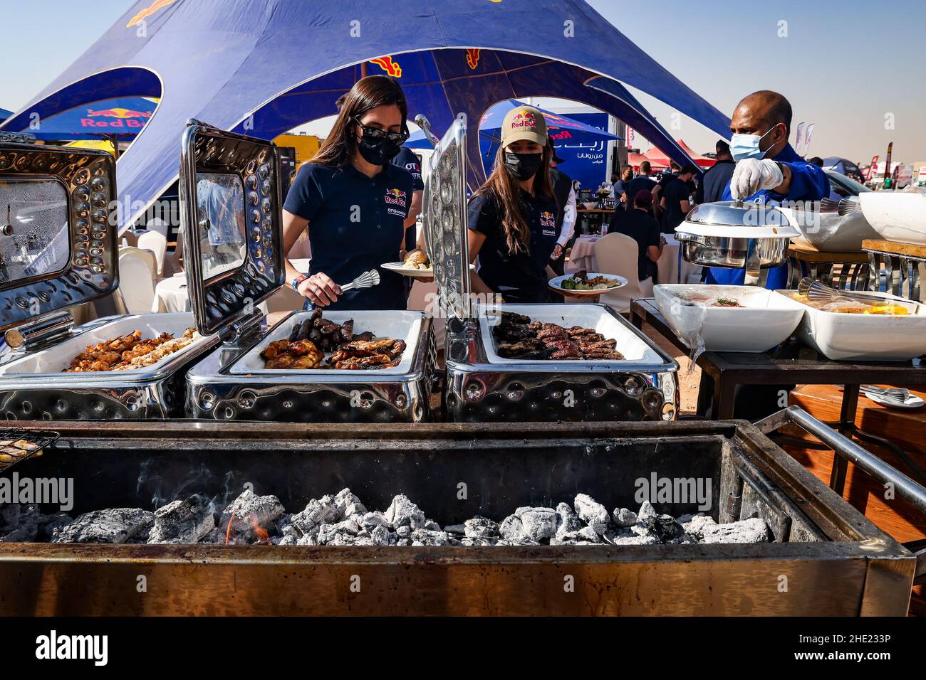 Red Bull barbecue atmosphere during the Rest Day of the Dakar Rally ...