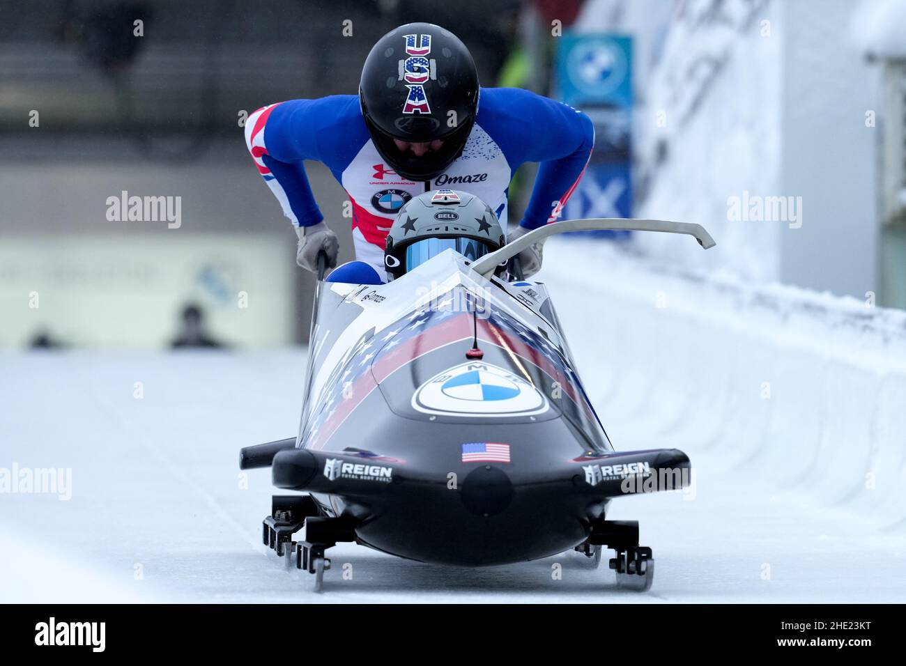 WINTERBERG, GERMANY - JANUARY 8: Hunter Church and Charles Volker of ...