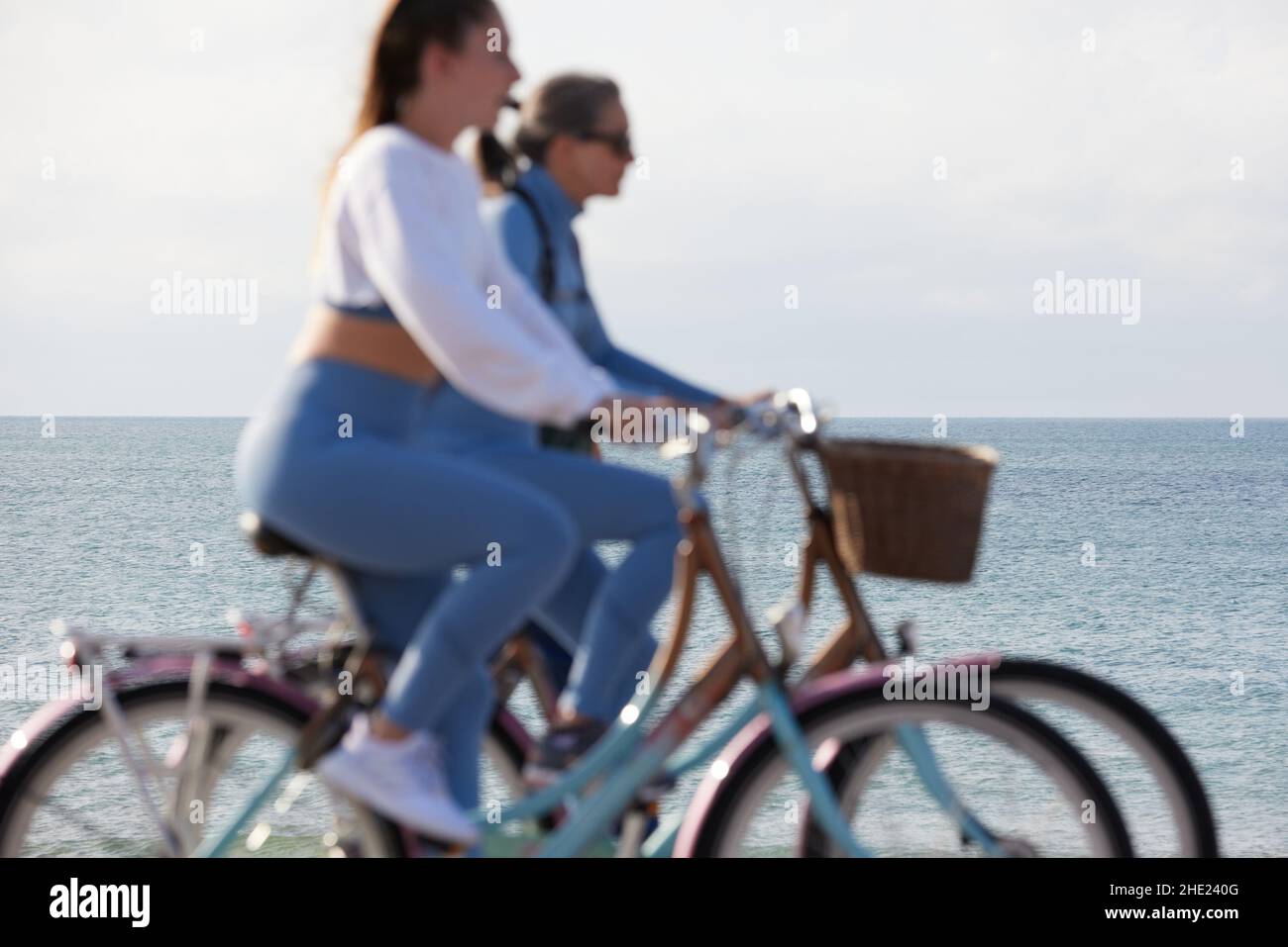 People exercising outdoors on the beachfront of Bognor Regis Stock ...