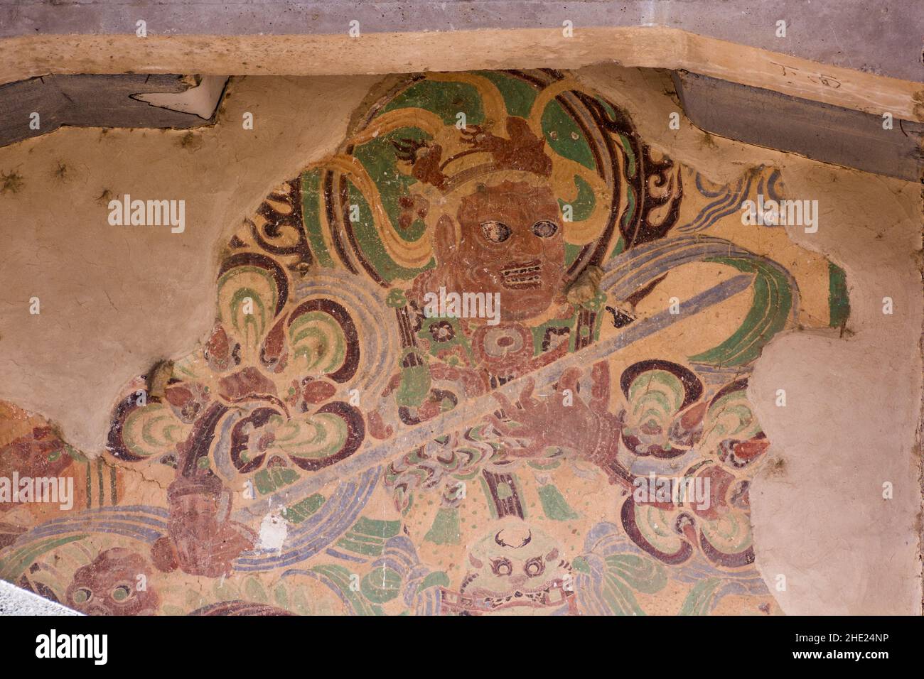 DUNHUANG, CHINA - AUGUST 20, 2018: Buddhist mural at Mogao Grottoes ...