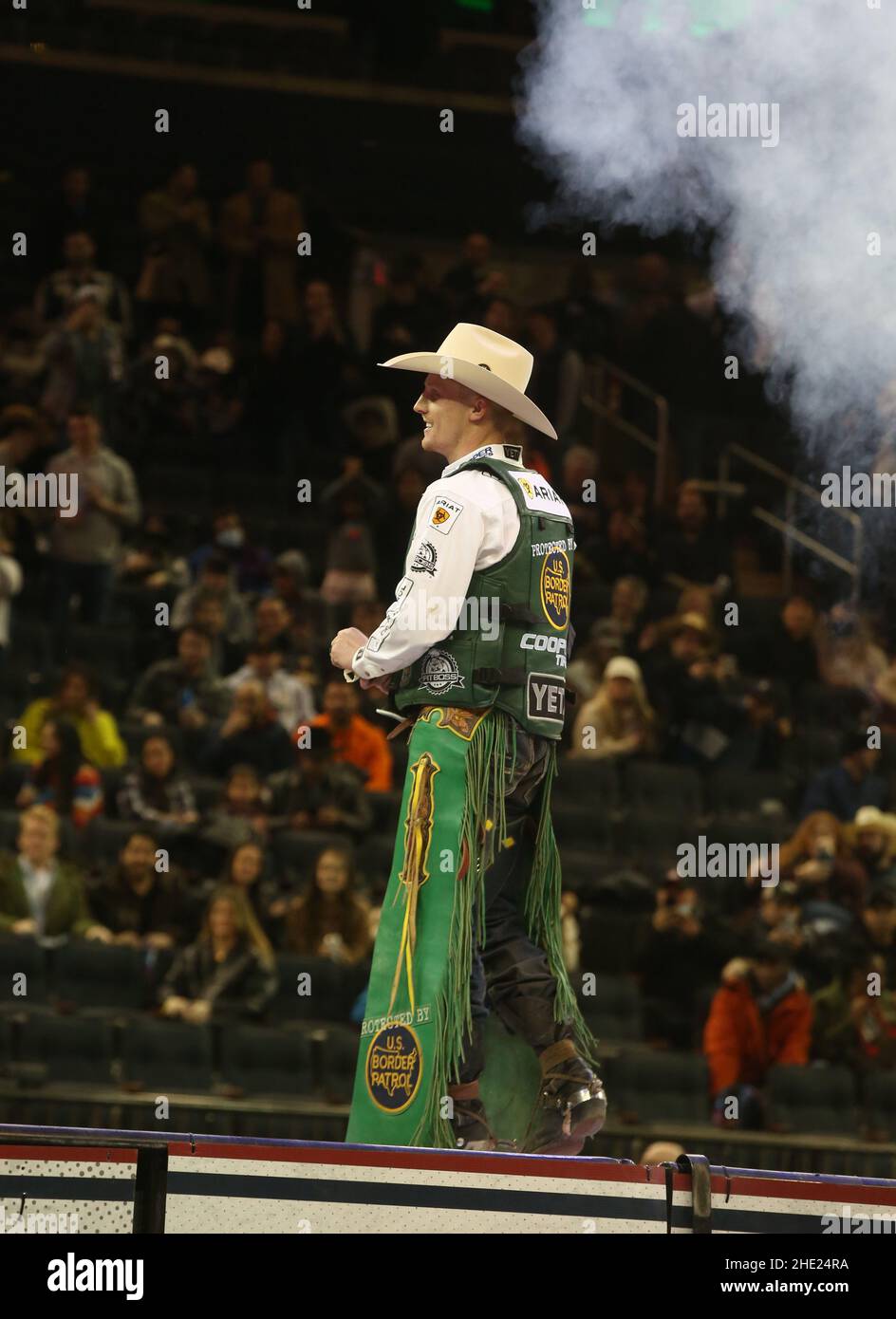 Bull Rider Cooper Davis at 2022 PBR Unleash The Beast Event Held at ...