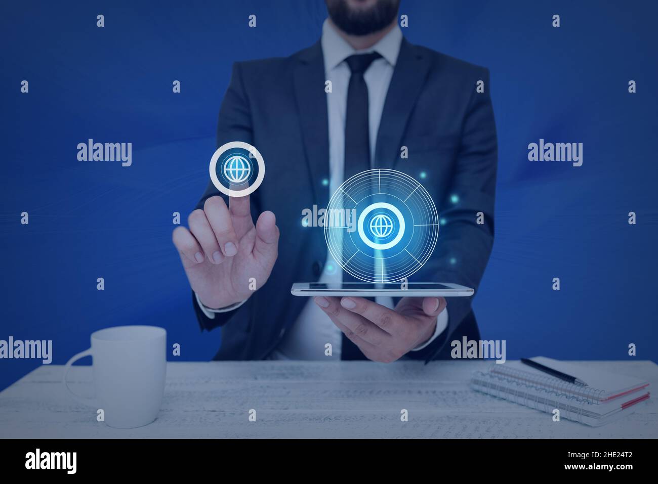 Man holding Screen Of Mobile Phone Showing The Futuristic Technology ...
