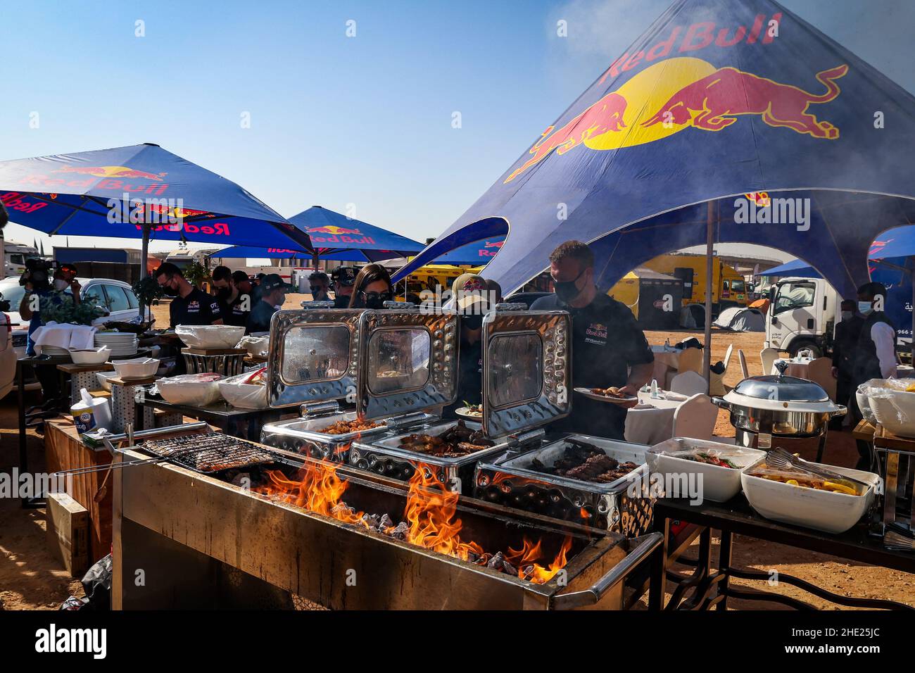 Red Bull barbecue atmosphere during the Rest Day of the Dakar Rally ...