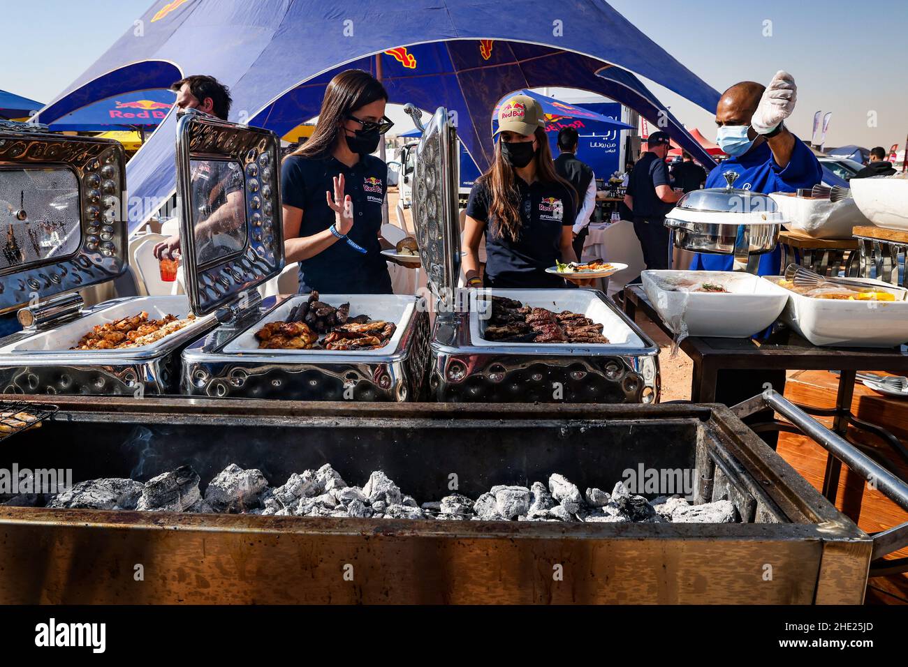 Red Bull barbecue atmosphere during the Rest Day of the Dakar Rally ...