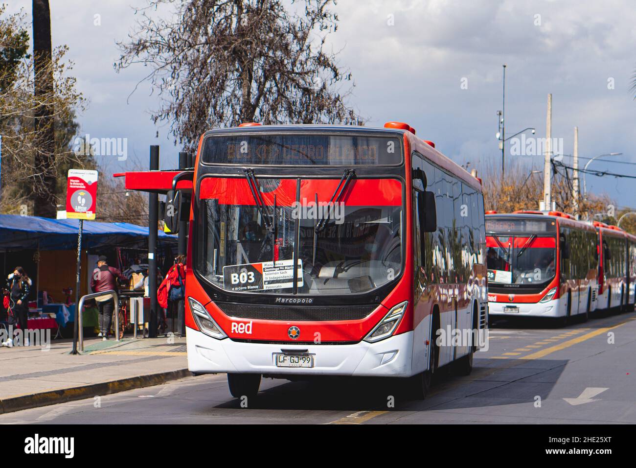 Santiago, Chile - September 2021: A Transantiago, or Red Metropolitana ...