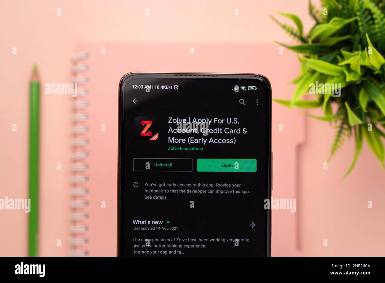 West Bangal, India - December 15, 2021 : Zolve logo on phone screen ...