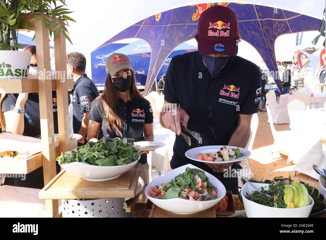 Red Bull barbecue atmosphere during the Rest Day of the Dakar Rally ...