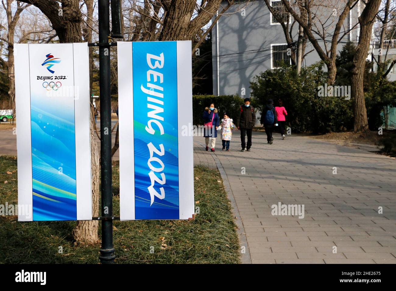 BEIJING, CHINA - JANUARY 8, 2022 - Publicity boards for the 2022 ...