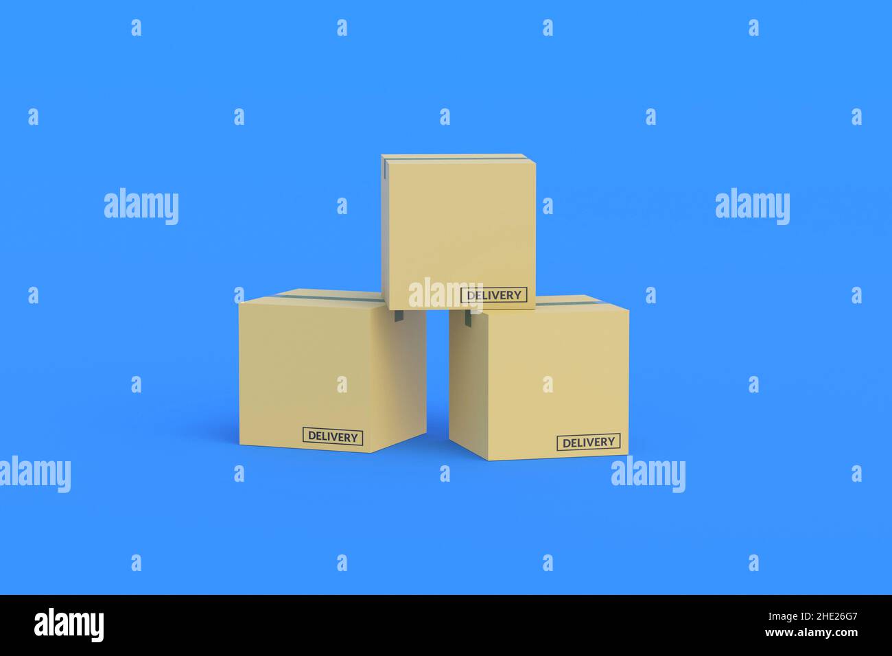 Cardboard boxes. Freight transportation and logistic. Import, export of ...