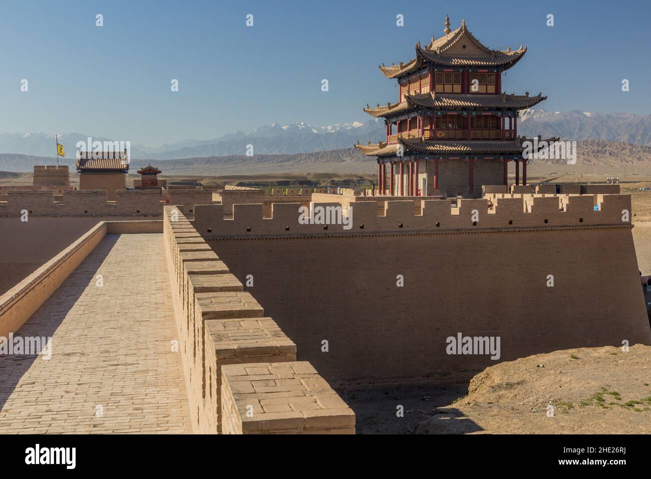 Tower of Jiayuguan Fort, Gansu Province, China Stock Photo - Alamy