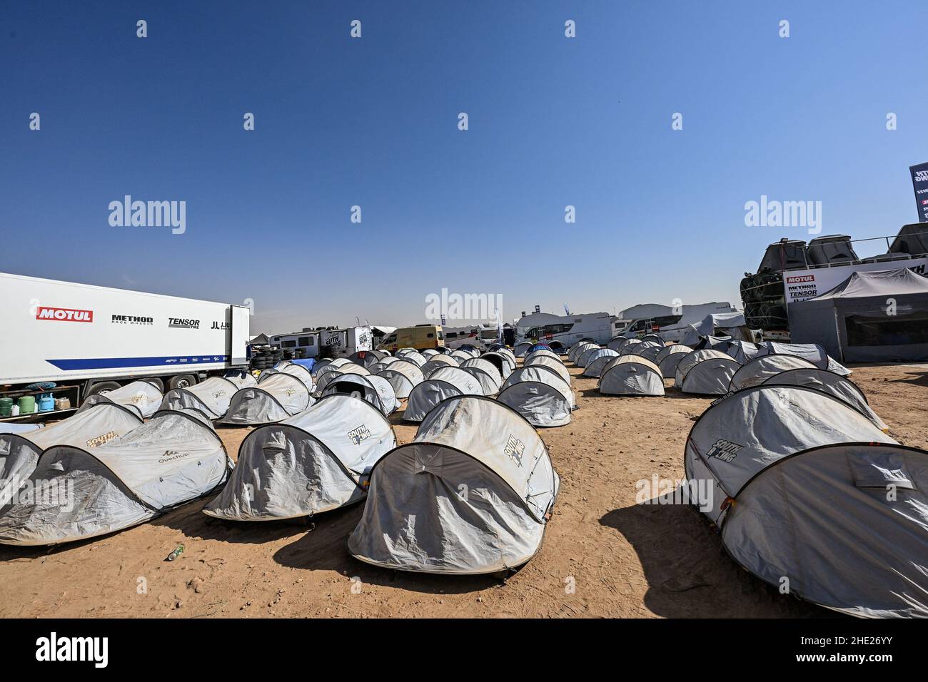Tents in the bivouac during the Rest Day of the Dakar Rally 2022 on ...