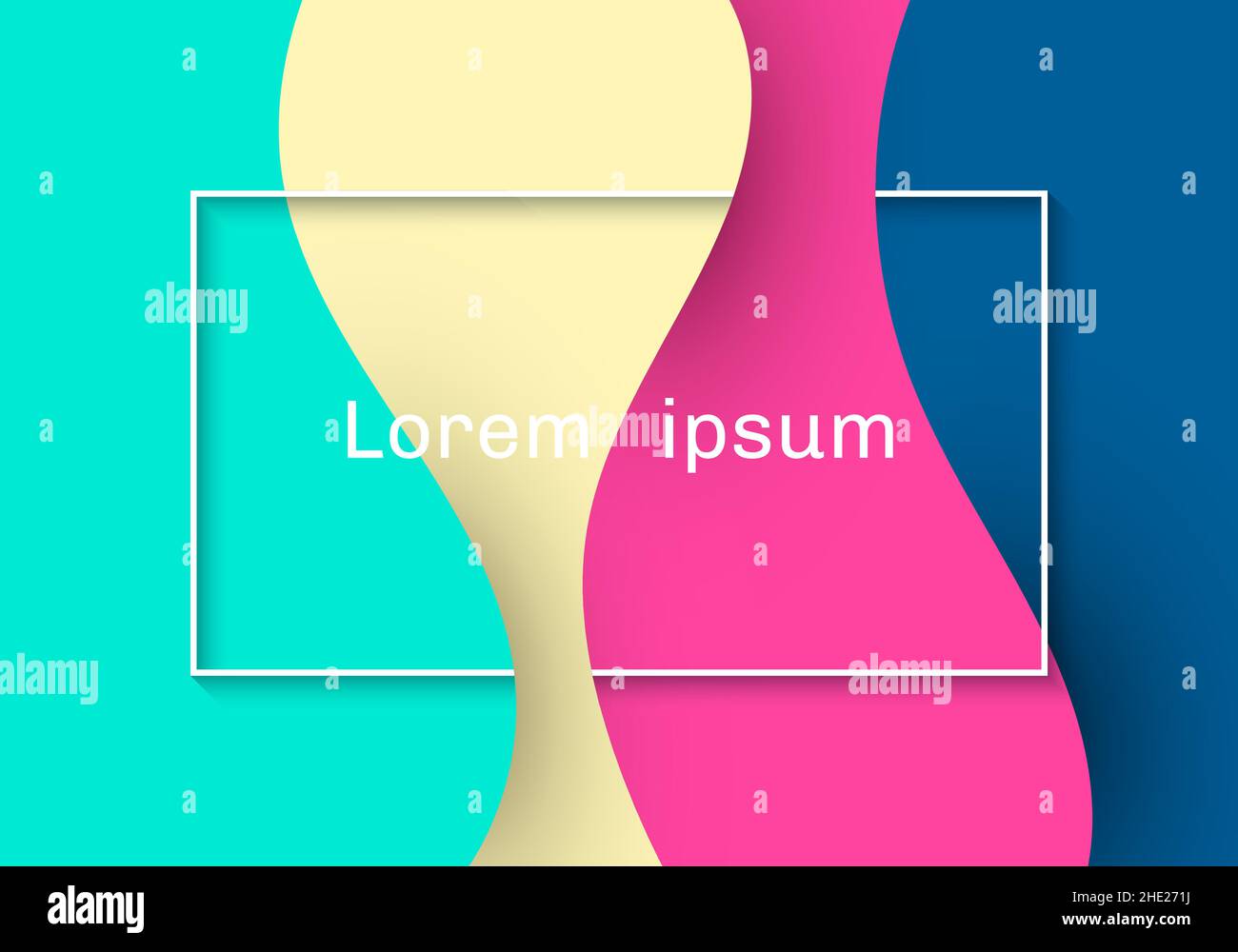 Abstract background wave shape layers bright color paper cut art style ...