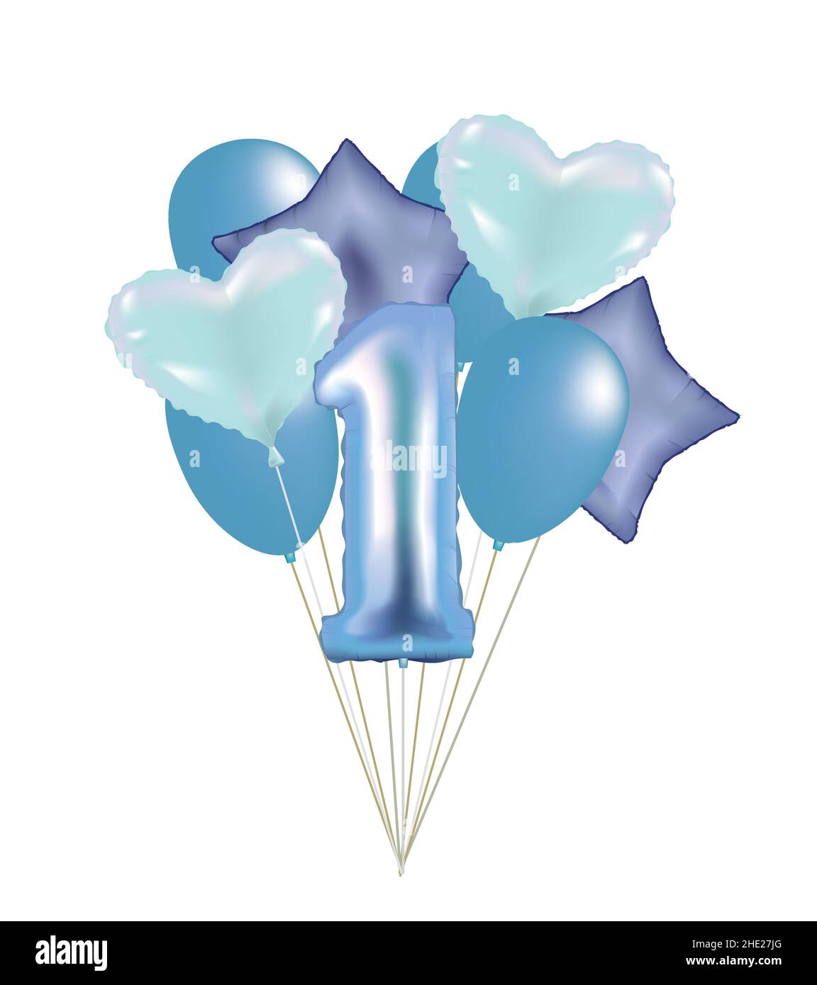 One blue balloon Stock Vector Images - Alamy