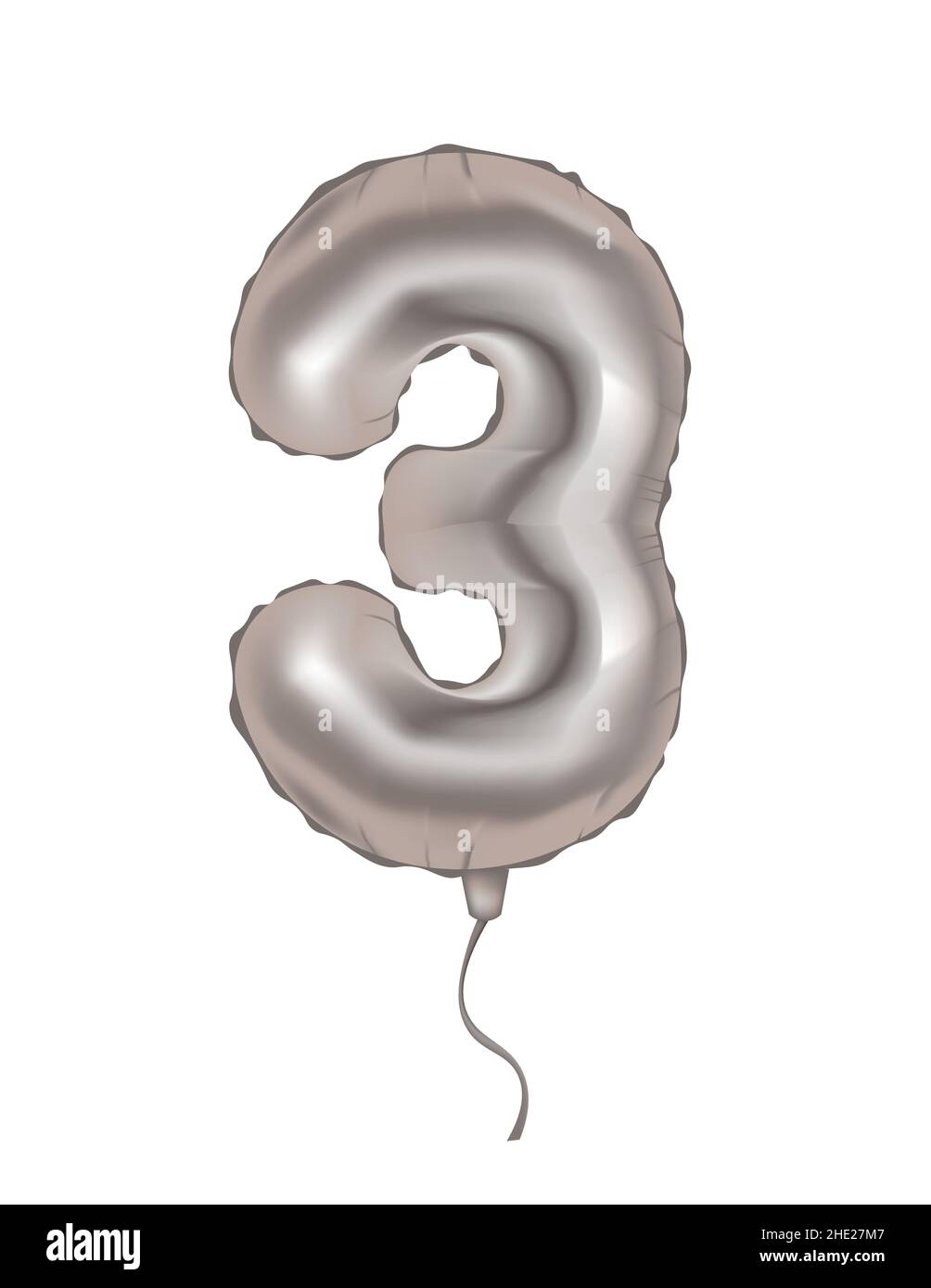 Number 3 foil balloon. vector illustration Stock Vector Image & Art - Alamy