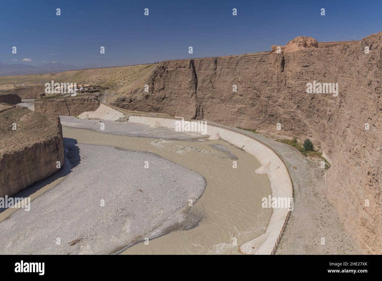 First Beacon Tower of the Great Wall above Taolai River near Jiayuguan ...
