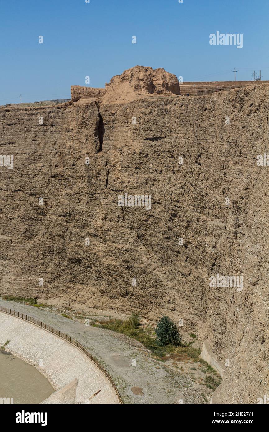 First Beacon Tower of the Great Wall above Taolai River near Jiayuguan ...
