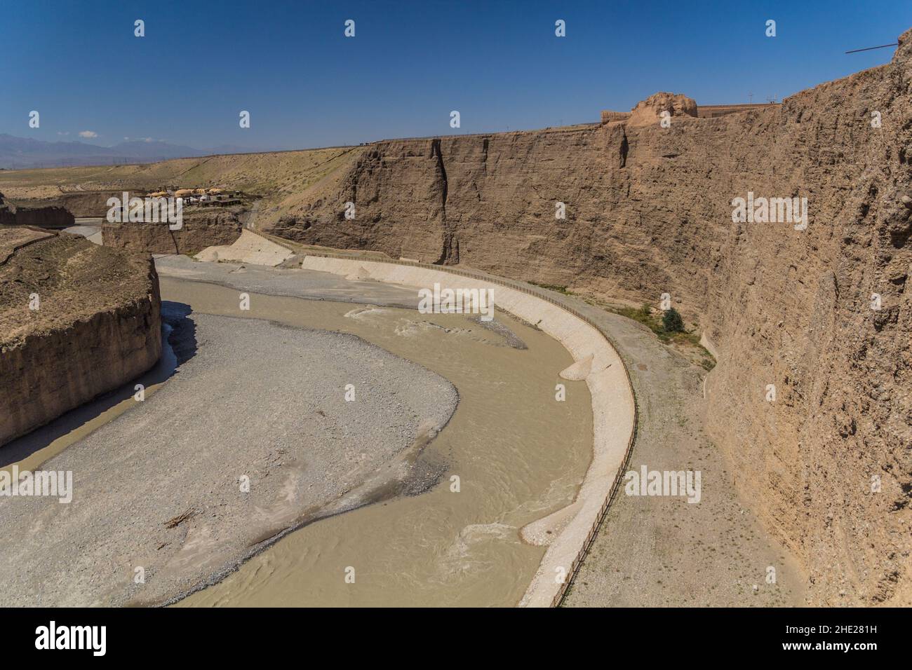 First Beacon Tower of the Great Wall above Taolai River near Jiayuguan ...