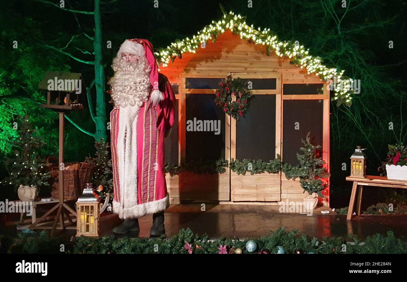 Santa at Edinburgh Botanic Gardens Stock Photo - Alamy