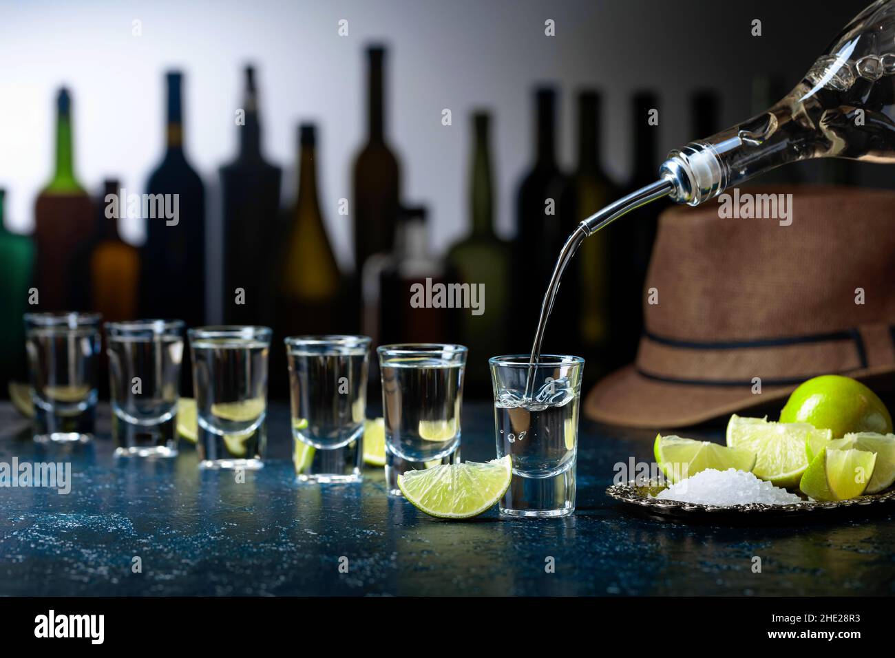 Mexican tequila shots salt hi-res stock photography and images - Alamy