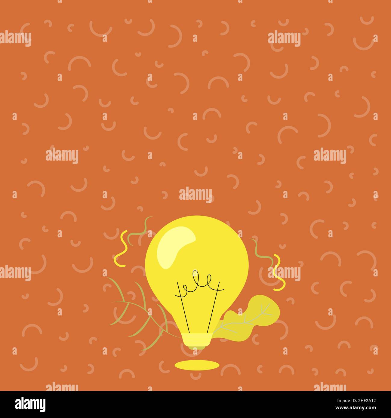 Illuminated Light Bulb Drawing With Plants Shell Showing Technology ...