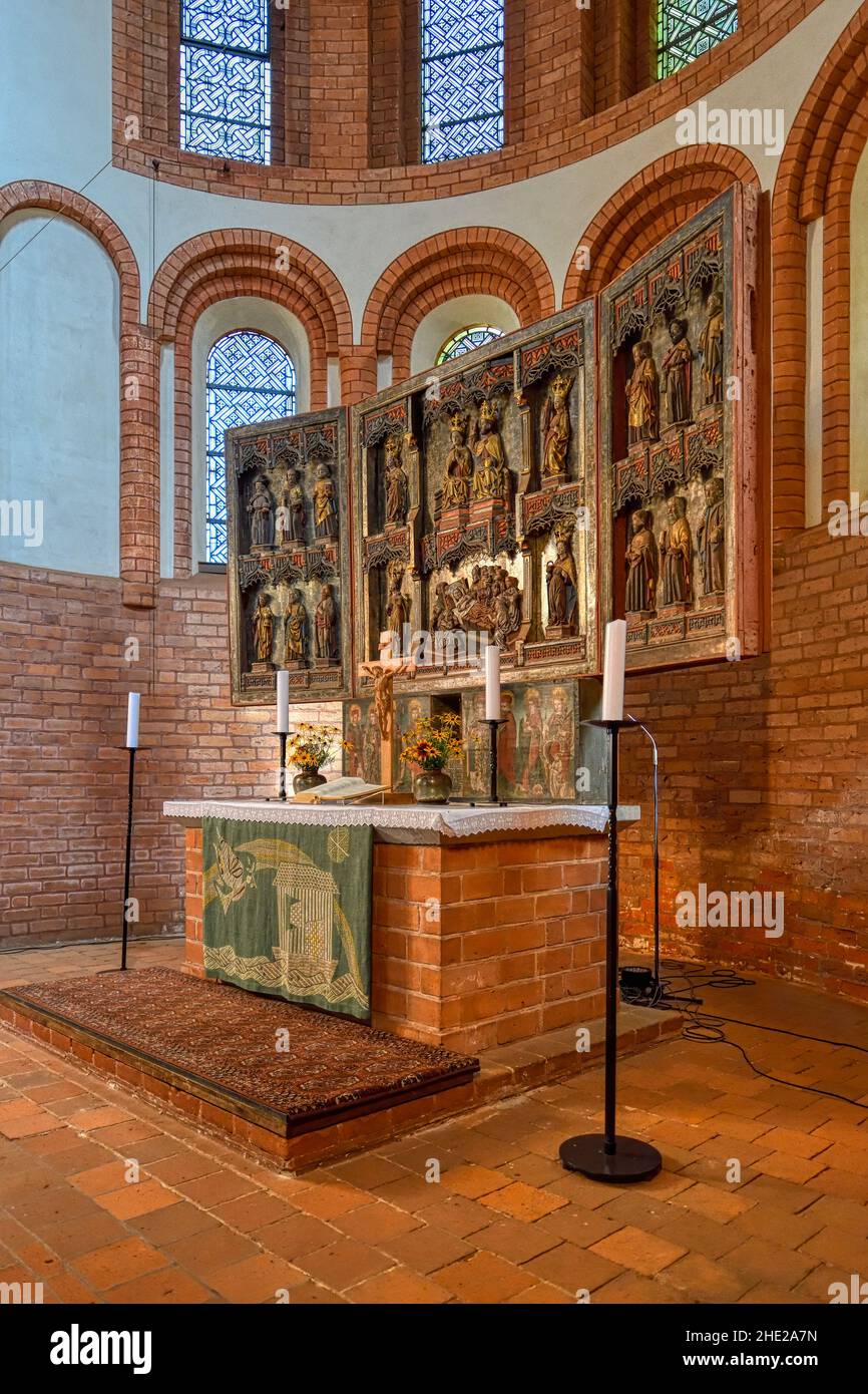 Former Cistercian Lehnin Monastery, St Mary’s Gothic Church altar and ...
