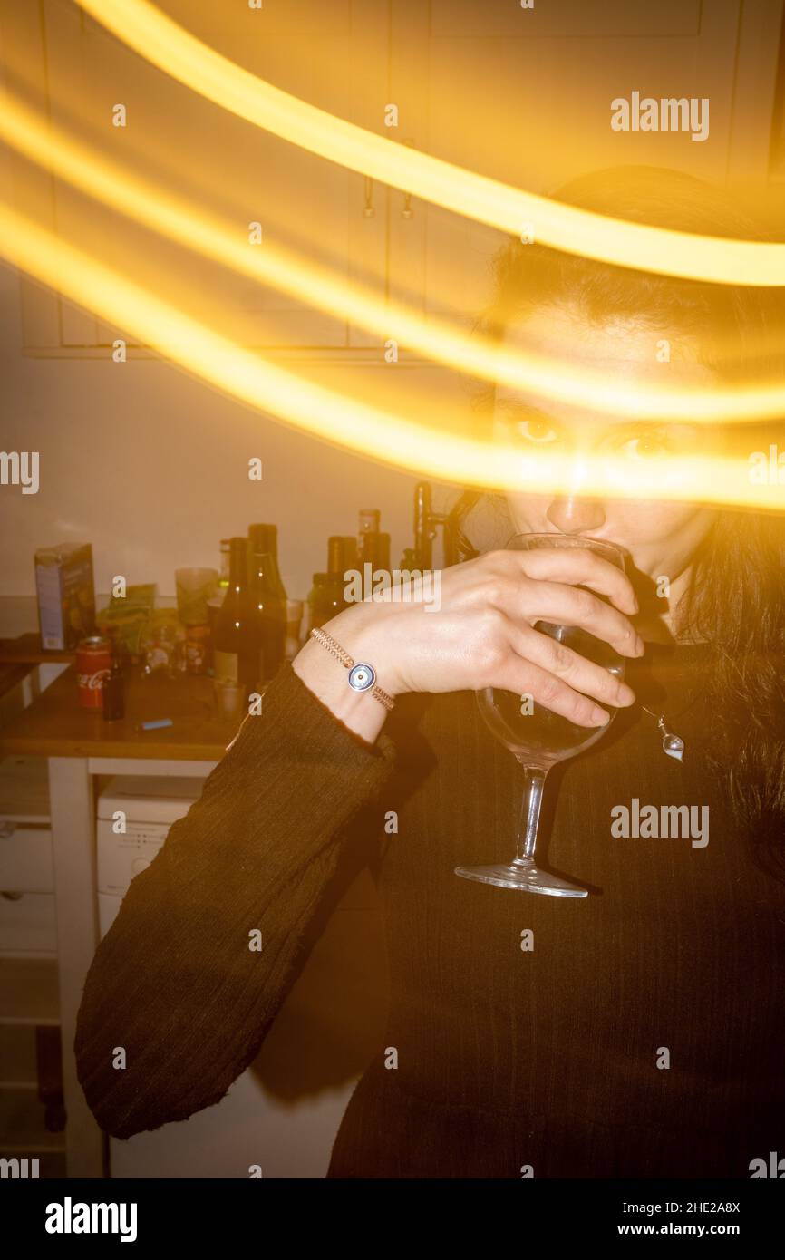 France, Brittany, Quevert, 2020-12-31. New Year's Eve party, or Saint ...