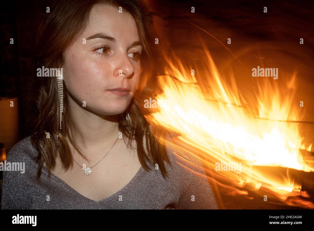 France, Brittany, Quevert, 2020-12-31. New Year's Eve party, or Saint ...