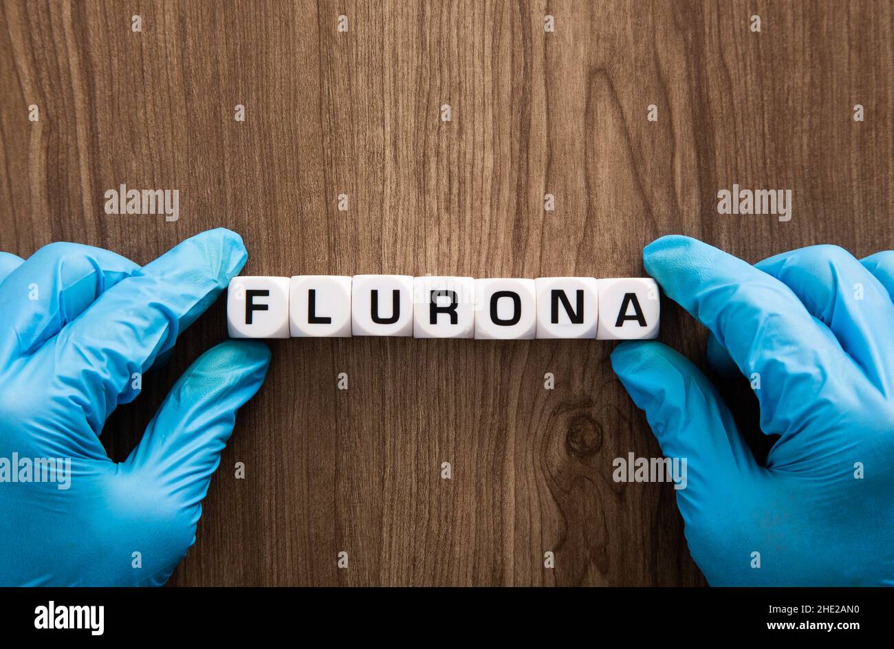 New covid-19 flurona variant strain symbol Stock Photo - Alamy