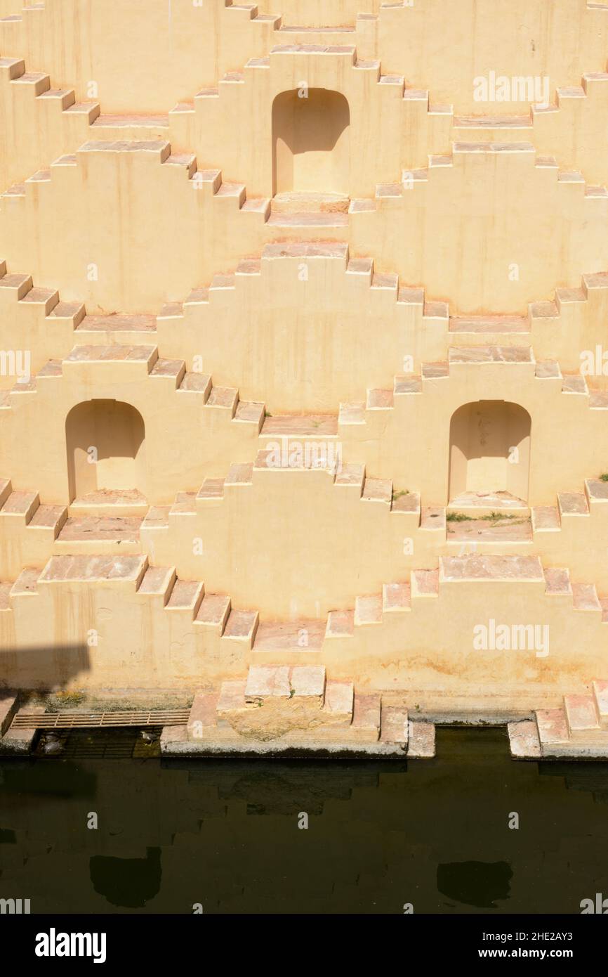 Step well for rain water near Amber Fort (or Amer Fort), Amer, near ...