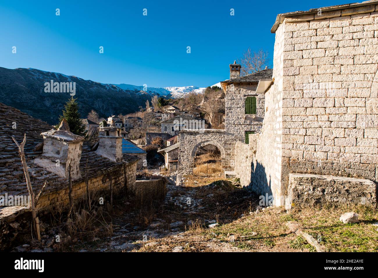Traditional village of Kallarites at Tzoumerka Mountain, Ioannina ...