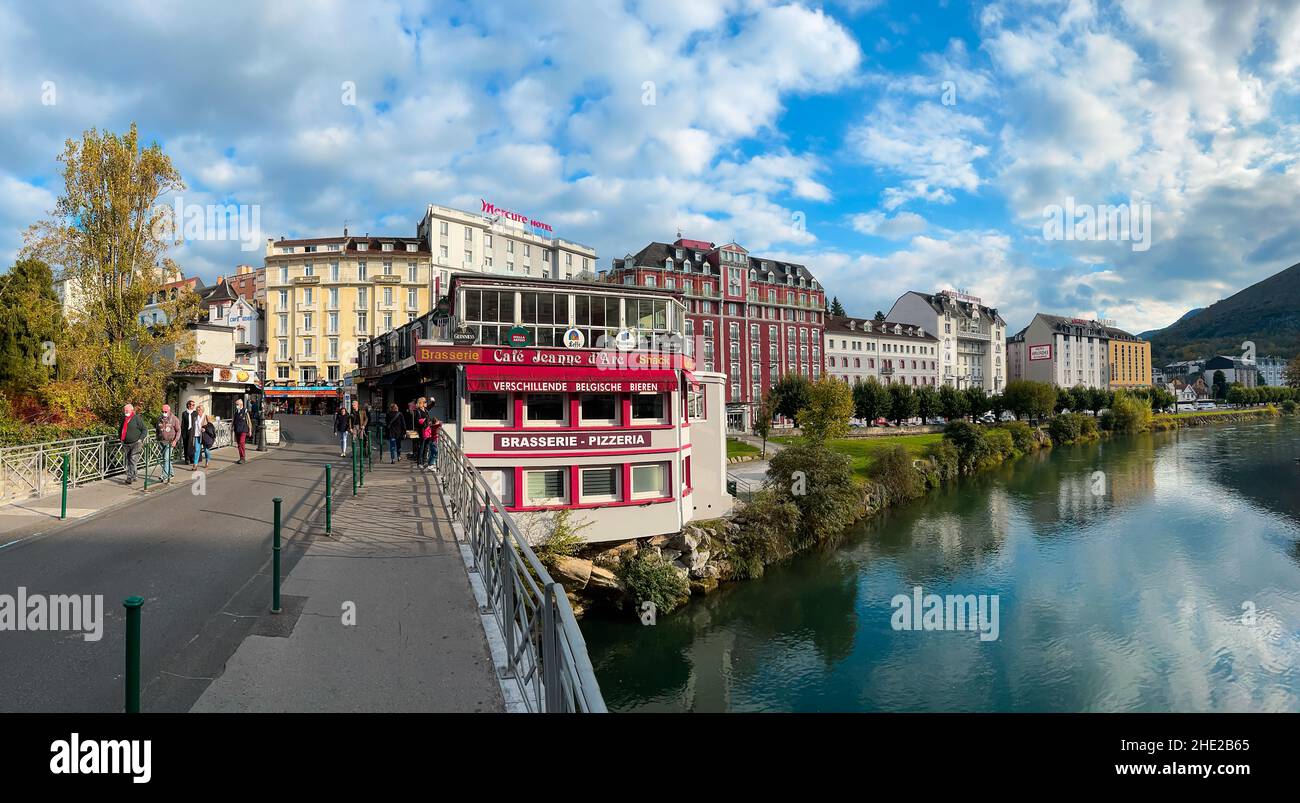 Lourdes, France - October 26, 2021: Hotels and restaurants in Lourdes ...