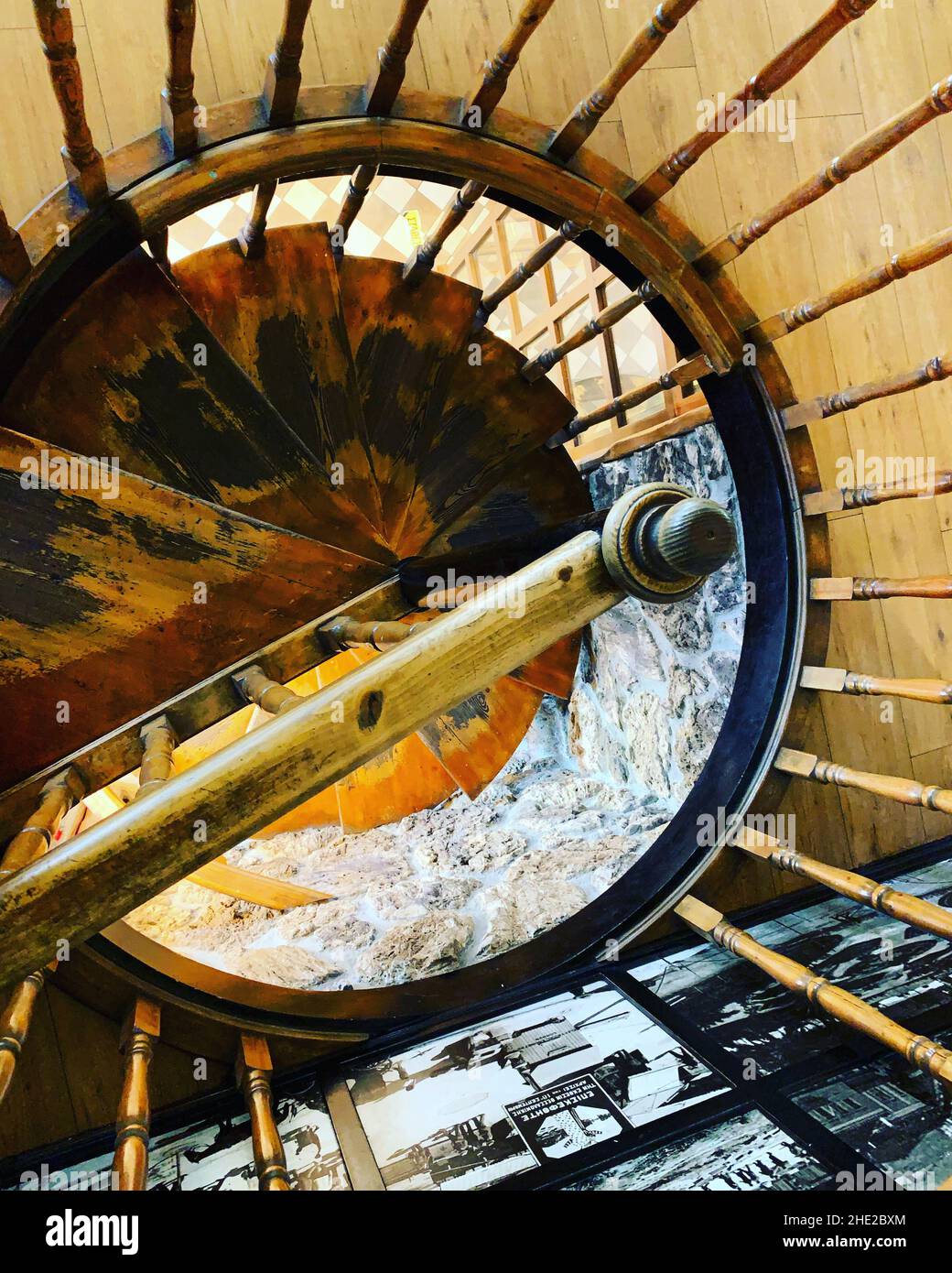 Old wooden spiral staircase hi-res stock photography and images - Alamy