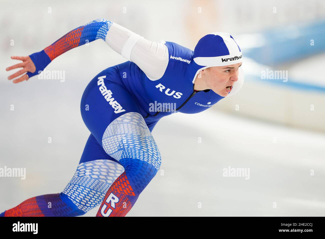 HEERENVEEN, NETHERLANDS - JANUARY 8: Daria Kachanova of Russia ...